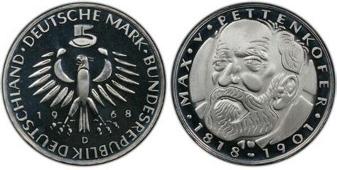 5 Deutsche Mark Max Pettenkofer Bundesrepublik Deutschland Numista