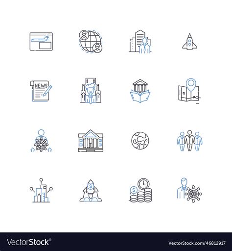 Influence Power Line Icons Collection Dominance Vector Image