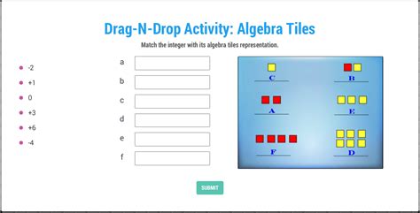modeling integers with algebra tiles media4math