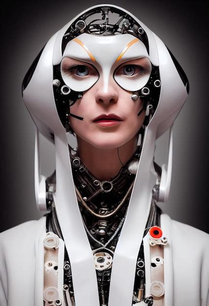 Premium Photo Portrait Of A Futuristic Female Robot An Artistic