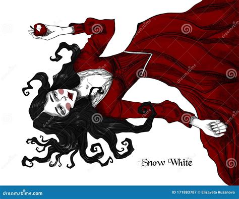 Blancanieves Y Una Manzana Envenenada Stock de ilustración