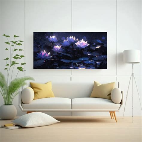 Cuadro En Lienzo De Arte De Pared Con Hermosos Lineales De Un Loto