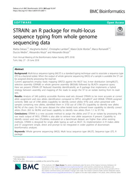 pdf strain an r package for multi locus sequence typing from whole