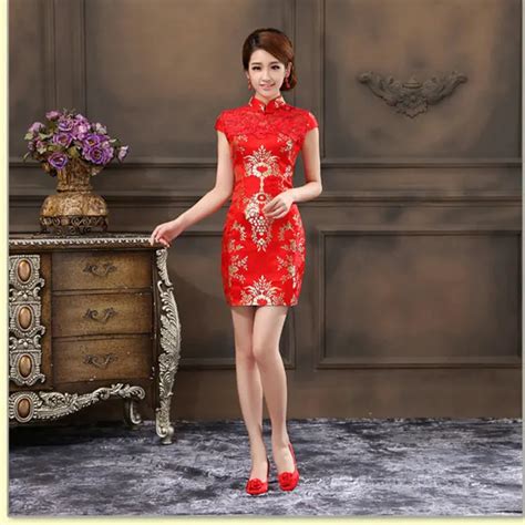2018 Red Cheongsam Sexy Qipao Dress Women Long Traditional Chinese Dresses Robe Oriental Wedding