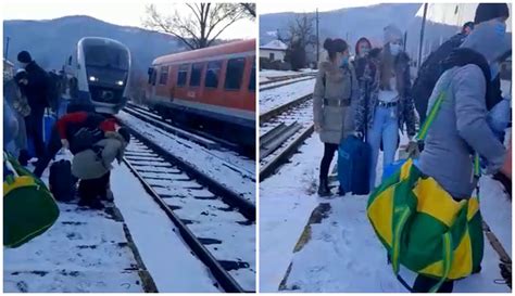 Trenul groazei CFR Călători i a ținut trei ore în ger pe călătorii pe