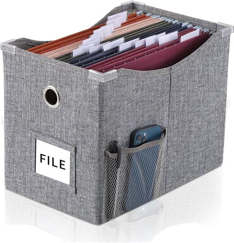 Amazon 2 Pack Linen File Boxes With Metal Sliding Rail For Letter