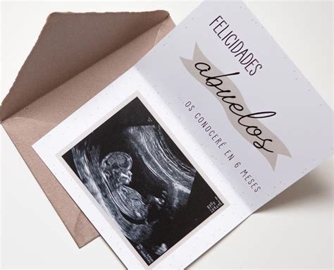 Tarjeta para anunciar un embarazo Papeleríaboda Anuncio de