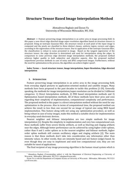 pdf structure tensor based image interpolation method · structure tensor based image