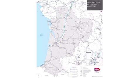 Carte du réseau ferré 2022 en Nouvelle Aquitaine SNCF Réseau