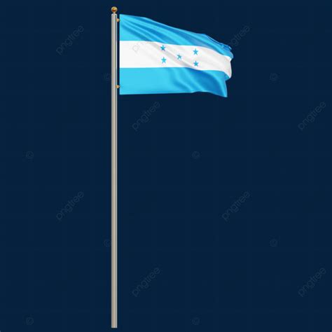Bandera De Honduras Con Asta PNG Dibujos Ondear La Bandera De Honduras