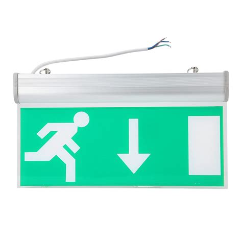Buy LED Emergency Exit Sign Light Fire Arrow Down Suspended Safety
