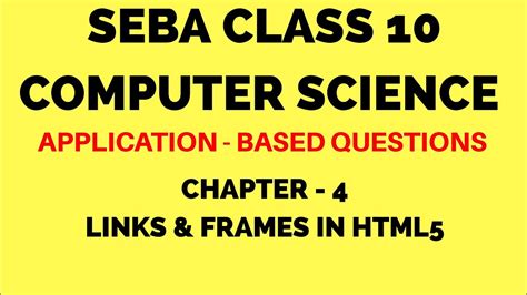 application based questions class 10 computer science chapter 4 seba guider sk youtube