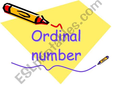 ESL English PowerPoints Ordinal Number
