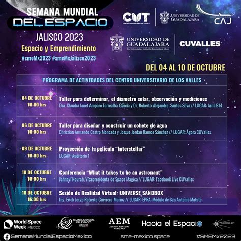 Semana Mundial Del Espacio Jalisco 2023 Centro Universitario De