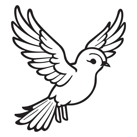Bird Vector Line Art Illustration Flying Bird Vector Silhouette