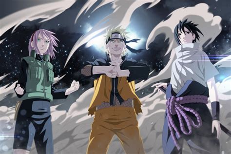 Sakura Naruto And Sasuke Night Version Full HD Wallpaper And