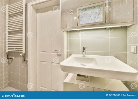 Modern Bathroom With Shower Toilet And Sink Stock Photo Image Of
