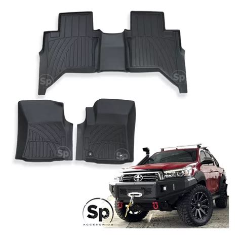 Tapetes Para Toyota Hilux 2017 3 Piezas Uso Rudo Negro Meses Sin