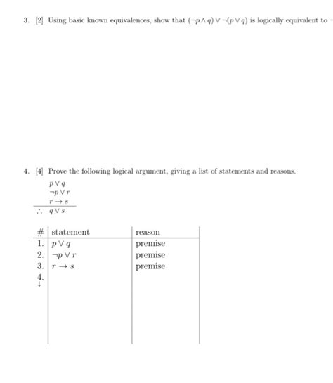 solved 3 [2] using basic known equivalences show that p
