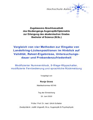 Ausfüllbar Online opus htw aalen bsz bw Vergleich von vier Methoden zur