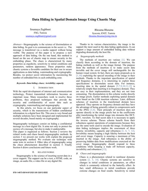 pdf data hiding in spatial domain image using chaotic map