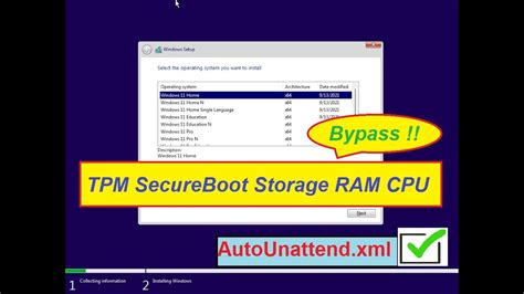 How to Bypass TPM SecureBoot Storage RAM CPU Win11 ดวย