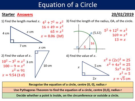 Lesson Plan On Equation Of A Circle
