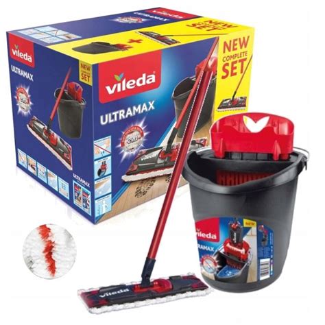 Vileda Ultramax Mop Box płaski wiadro wyciskacz ERLI pl