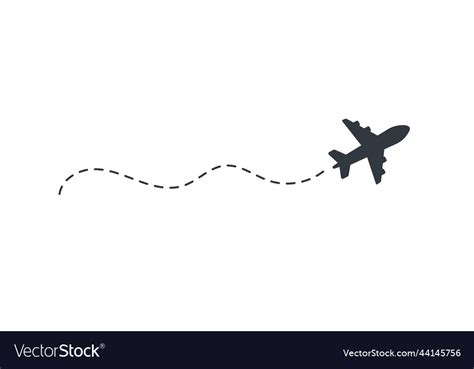 Airplane Routes Travel Icon From Start Royalty Free Vector