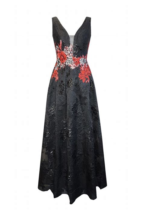 Abito Cerimonia Donna Lungo Nero Rosso Favole Abiti Da Sposa E Da