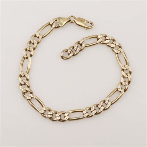 10kt Gold Figaro Bracelet Property Room
