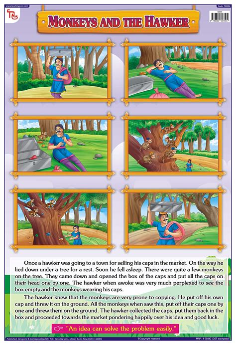 Buy TEACHINGNEST Monkeys And The Hawker Chart English Moral Story