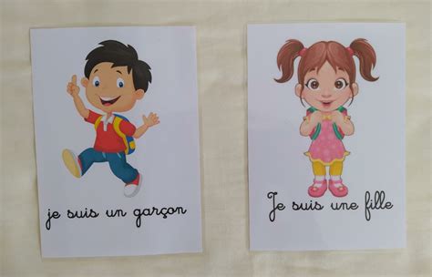 Cartes Je suis un garçon Je suis une fille A4 2 Creativekid