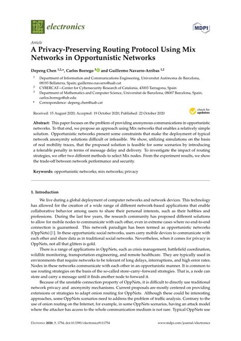 pdf a privacy preserving routing protocol using mix networks in opportunistic networks