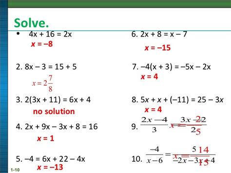 solution of linear equation and inequality