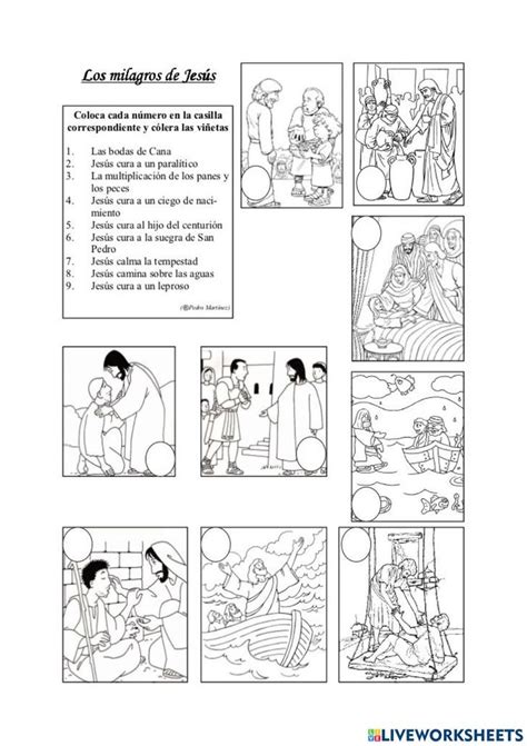 Milagros de Jesús activity for Primaria Bible study for kids Bible