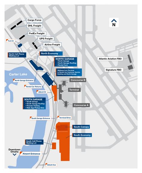 Airport Maps Eppley Overview OMA Omaha Eppley Airfield