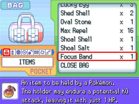 Pok Mon Platinum Focus Bands Locations Uses Guide Strats