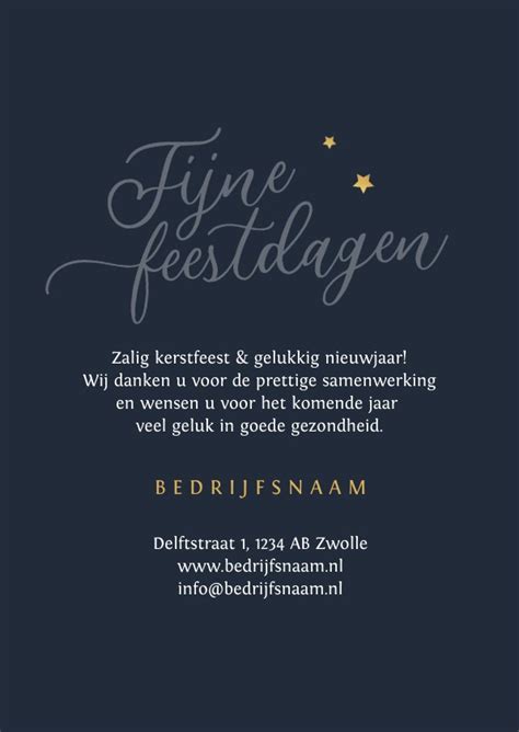 Zakelijke Kerstkaart Stijlvol Fijne Feestdagen Kaartje2go