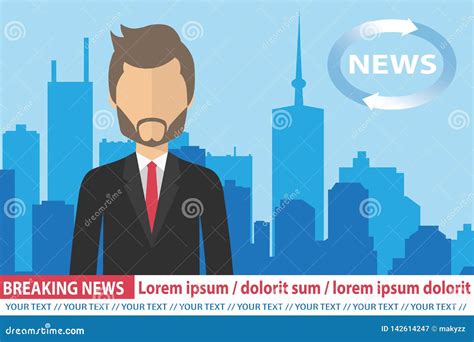 Presentador Estrella En Noticias De La Difusi N De TV Ejemplo Del