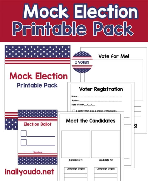 Learn About Voting With Your Own Mock Election Printable Pack In