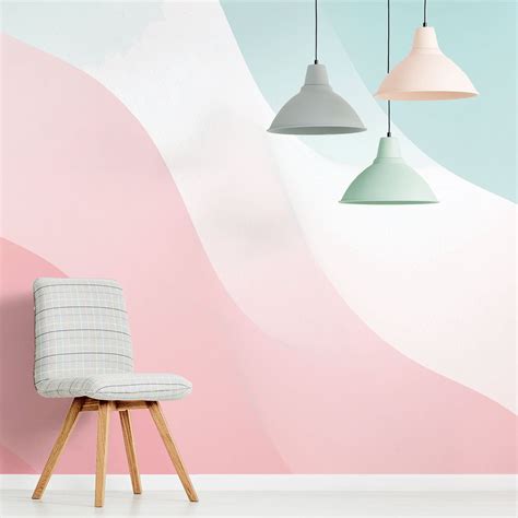 Olivia Is A 3D Wave Effect Wallpaper Mural Featuring Soft Shades Of