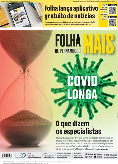 Capa Folha De Pernambuco Segunda 19 De Abril De 2021