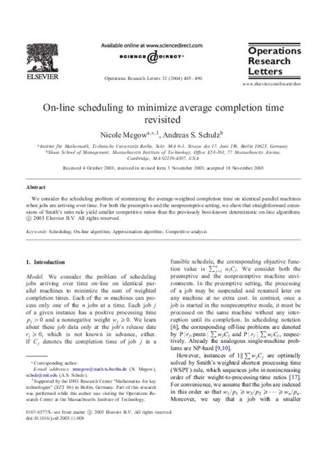 pdf scheduling to minimize average completion time offline and online algorithms david