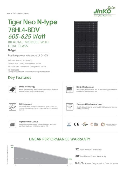 Jinko N Type Bificial Module With Dual Glass Smbb Technology Solar