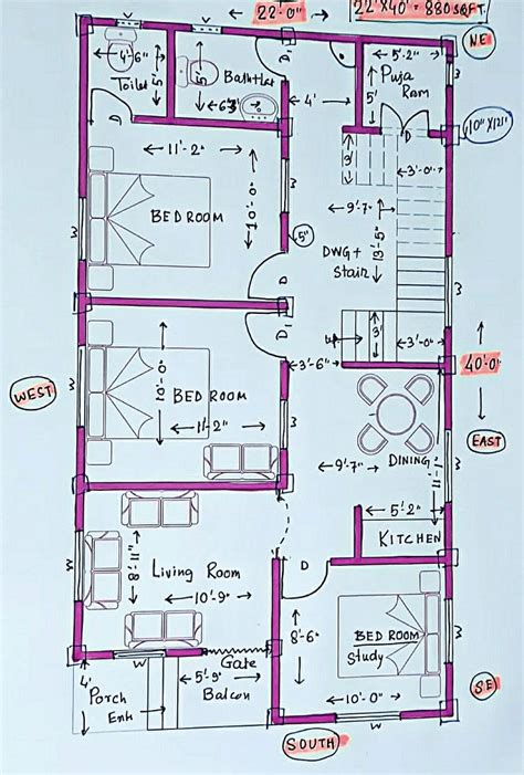 Bhk X House Plan South Facing House As Per Vastu South Facing
