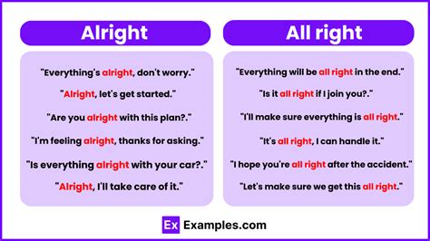 Alright Vs All Right Examples Differences Usage Tips