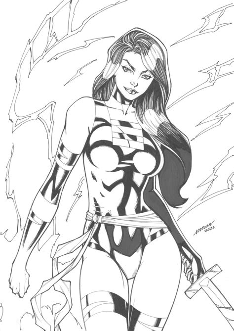 Psylocke Original Art By Manu 9x12a4 Sexy Comic Pin Upのebay公認海外通販｜セカイモン