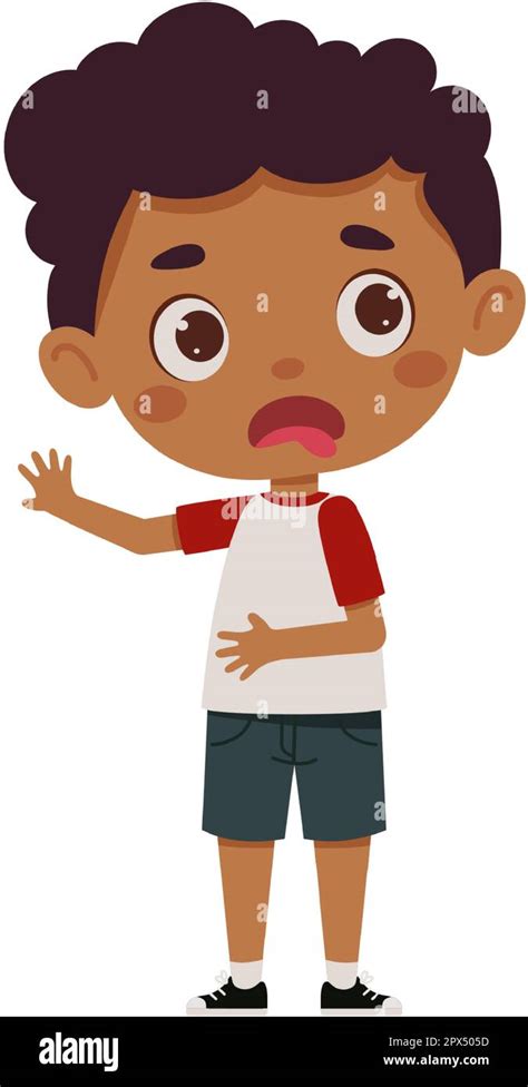 Lindo Ni O Peque O Sinti Ndose Disgustado Personaje Escolar De Dibujos