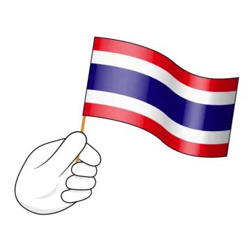 Mano Blanca Ondeando La Bandera De Tailandia Clipart Vector PNG